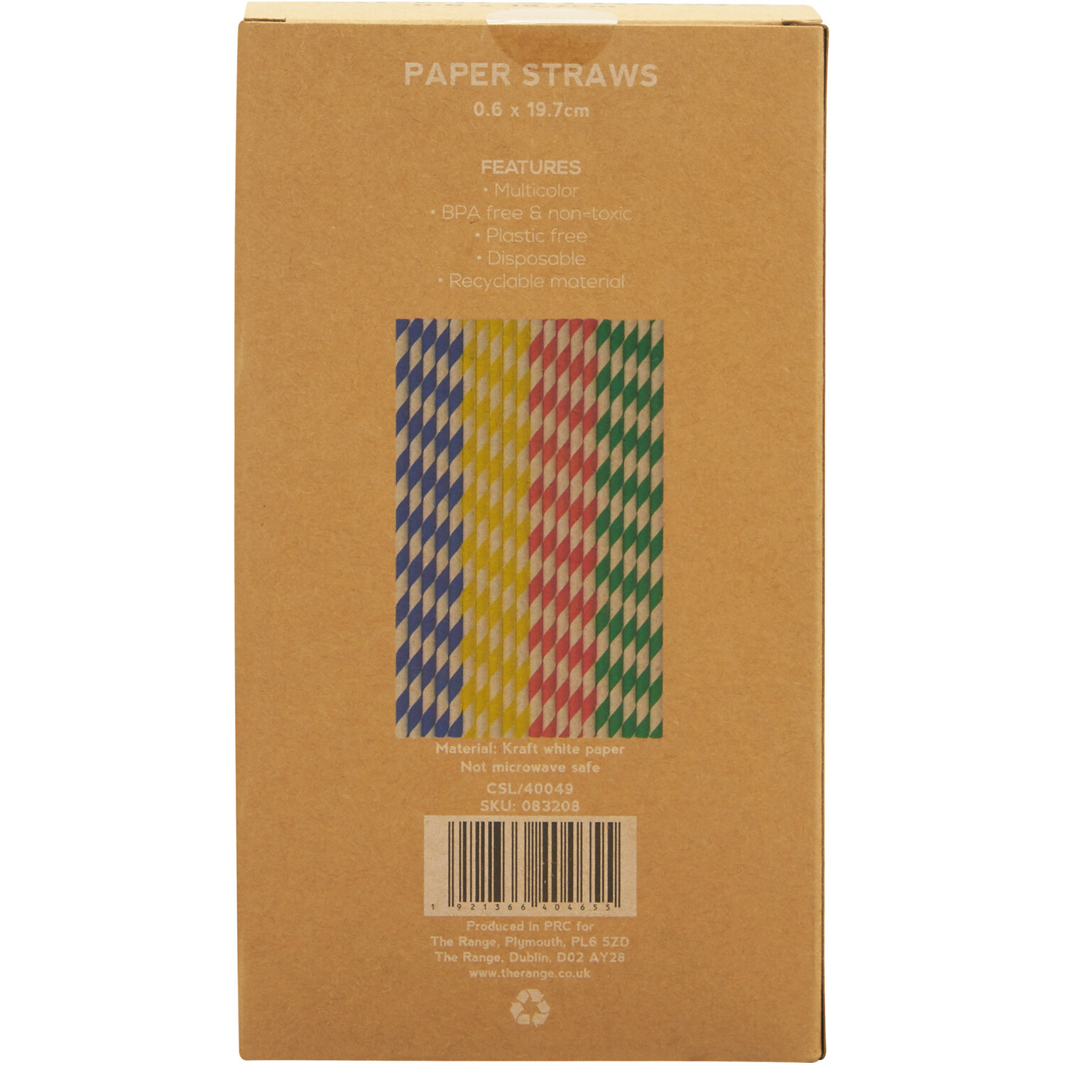 Pack of 250 My Home Paper Straws