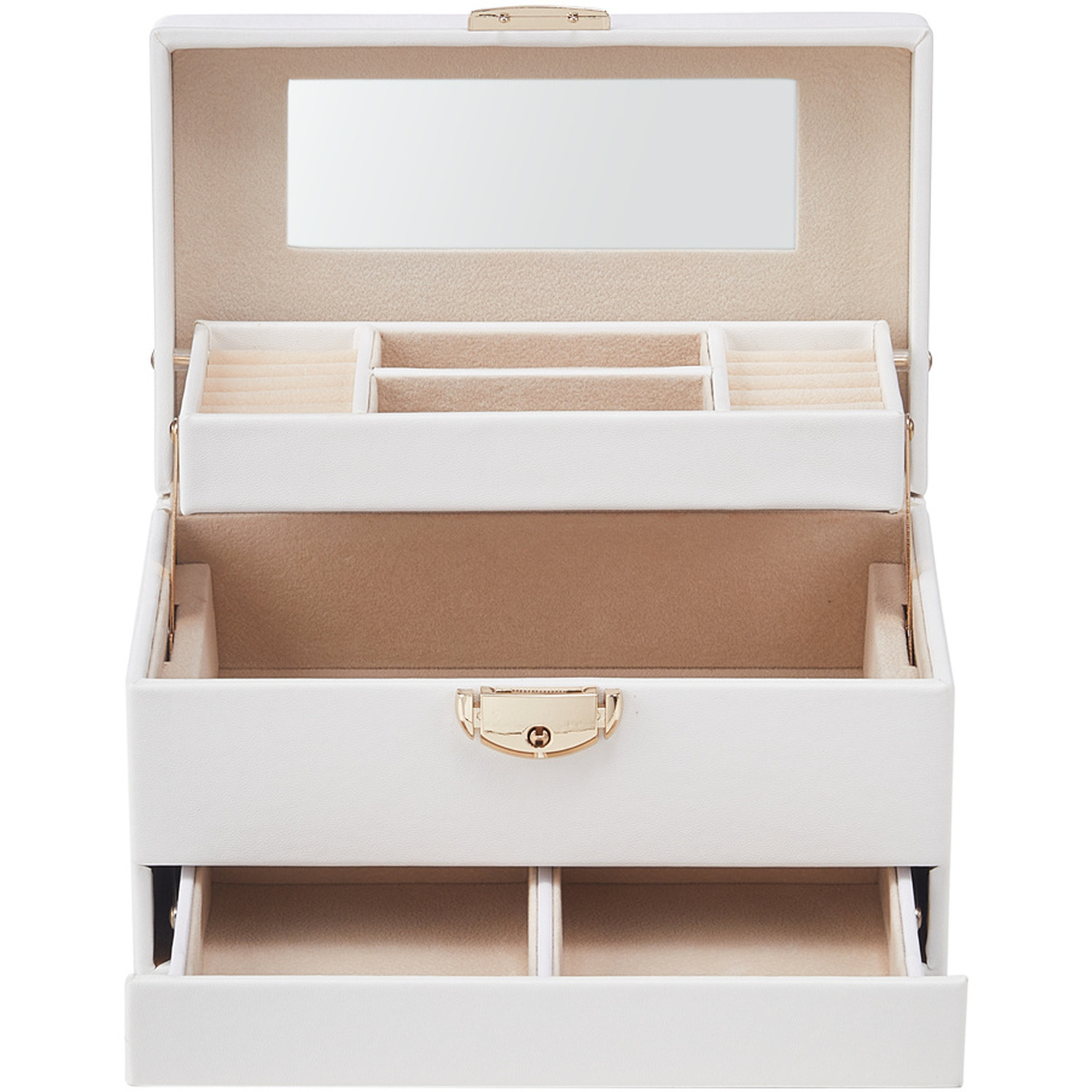 Lockable Jewellery Storage Box with Mirror