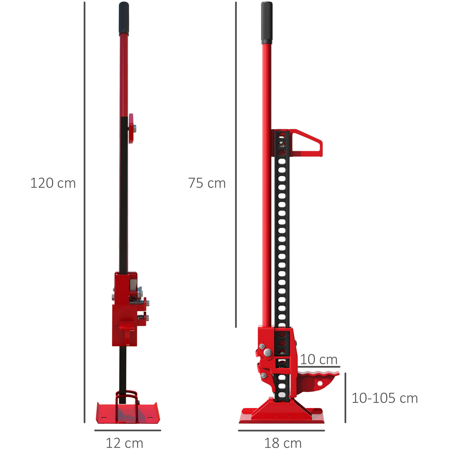 HOMCOM 48" 3 Tonne High Lift Farm Jack