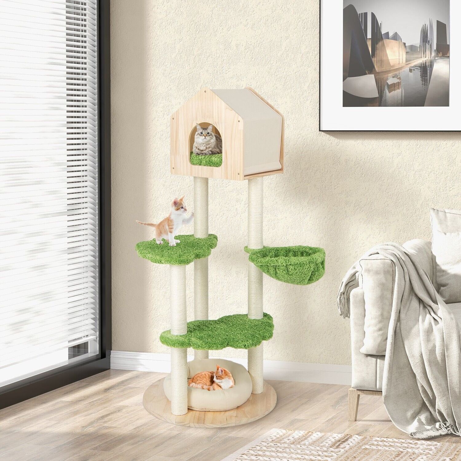 Multi-Level Modern Cat Tower
