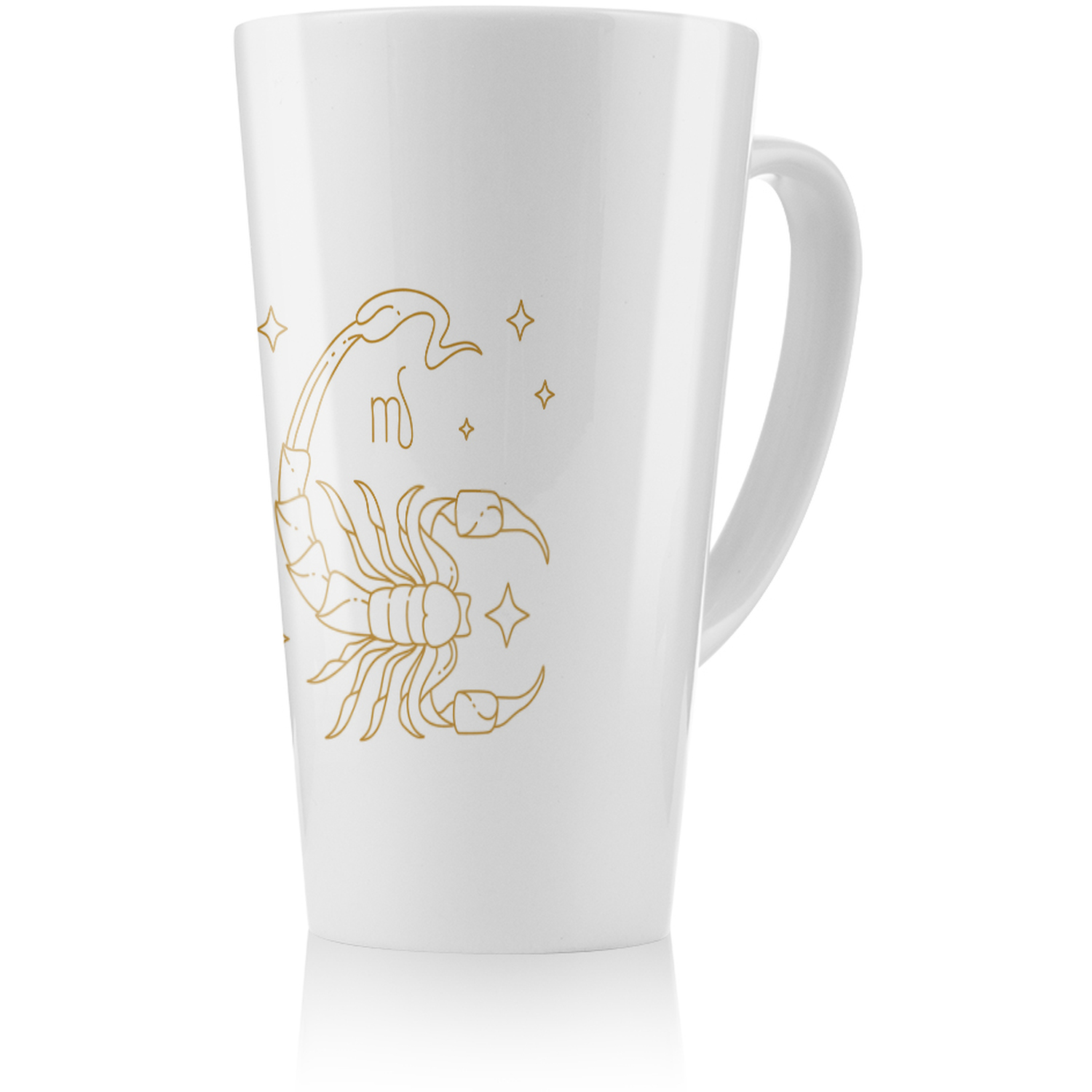 Zodiac Scorpio Horoscope In Gold White Dining Latte Mug
