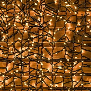 500 Warm White Multi-Function Xmas Compact Tree Lights - Green Cable