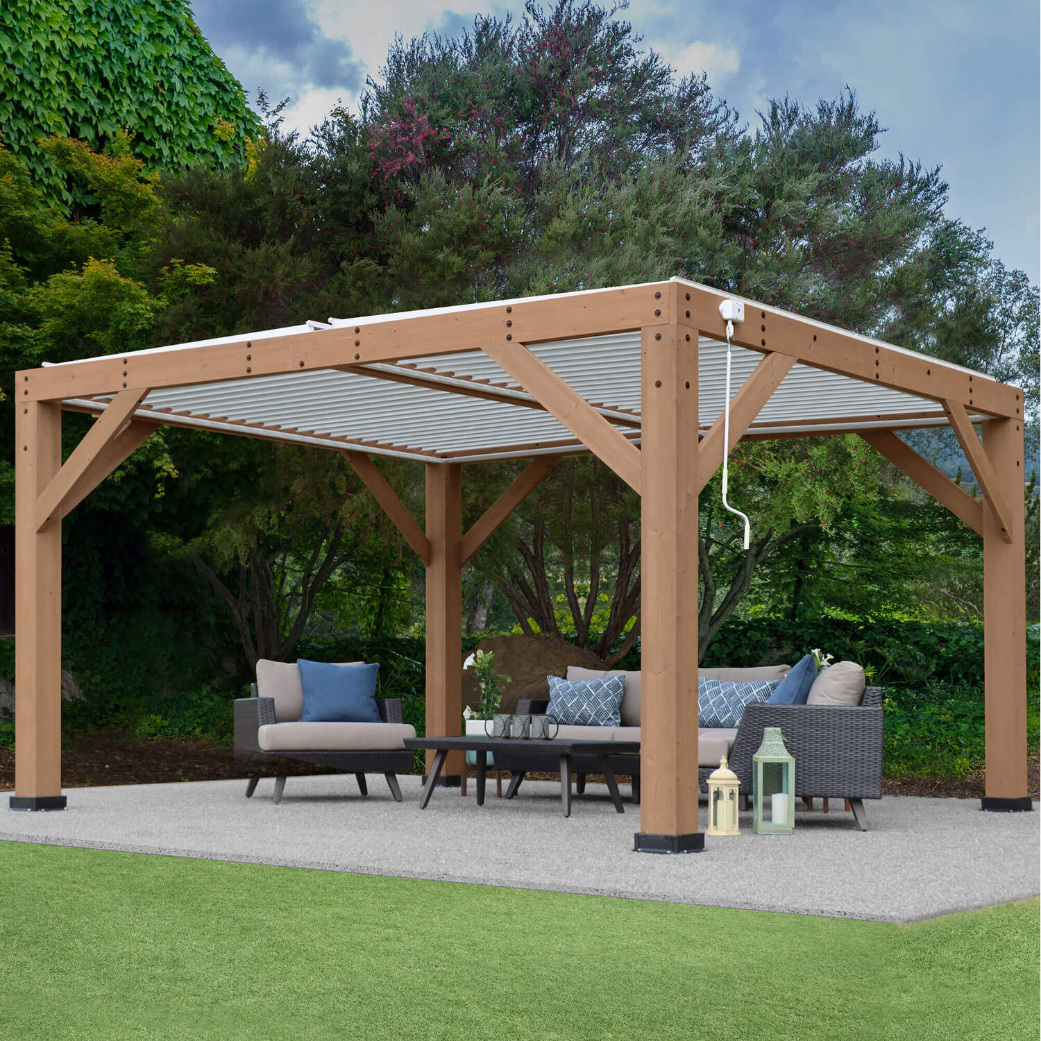 Meridian Wood Room with Louvered Roof
