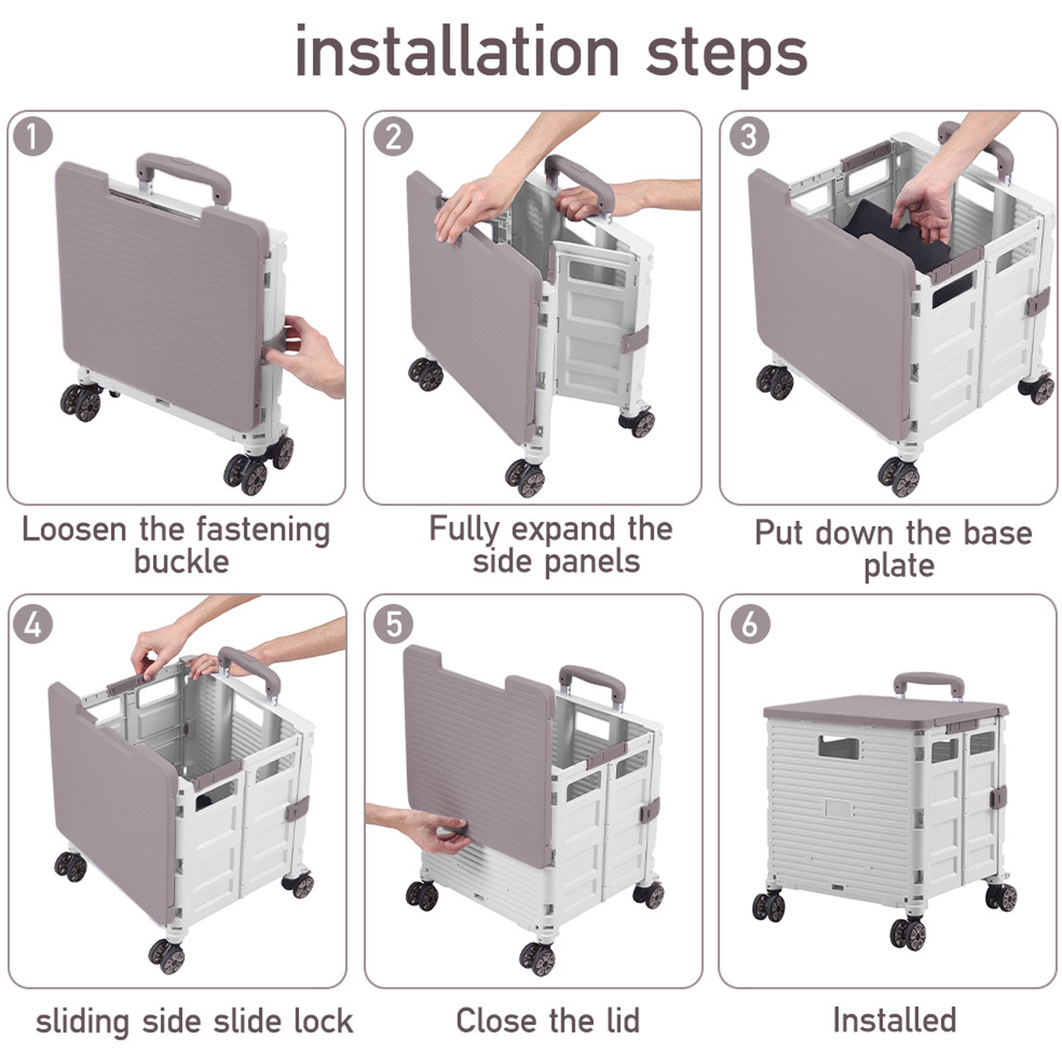 Folding Trolley with Magnetic Lid