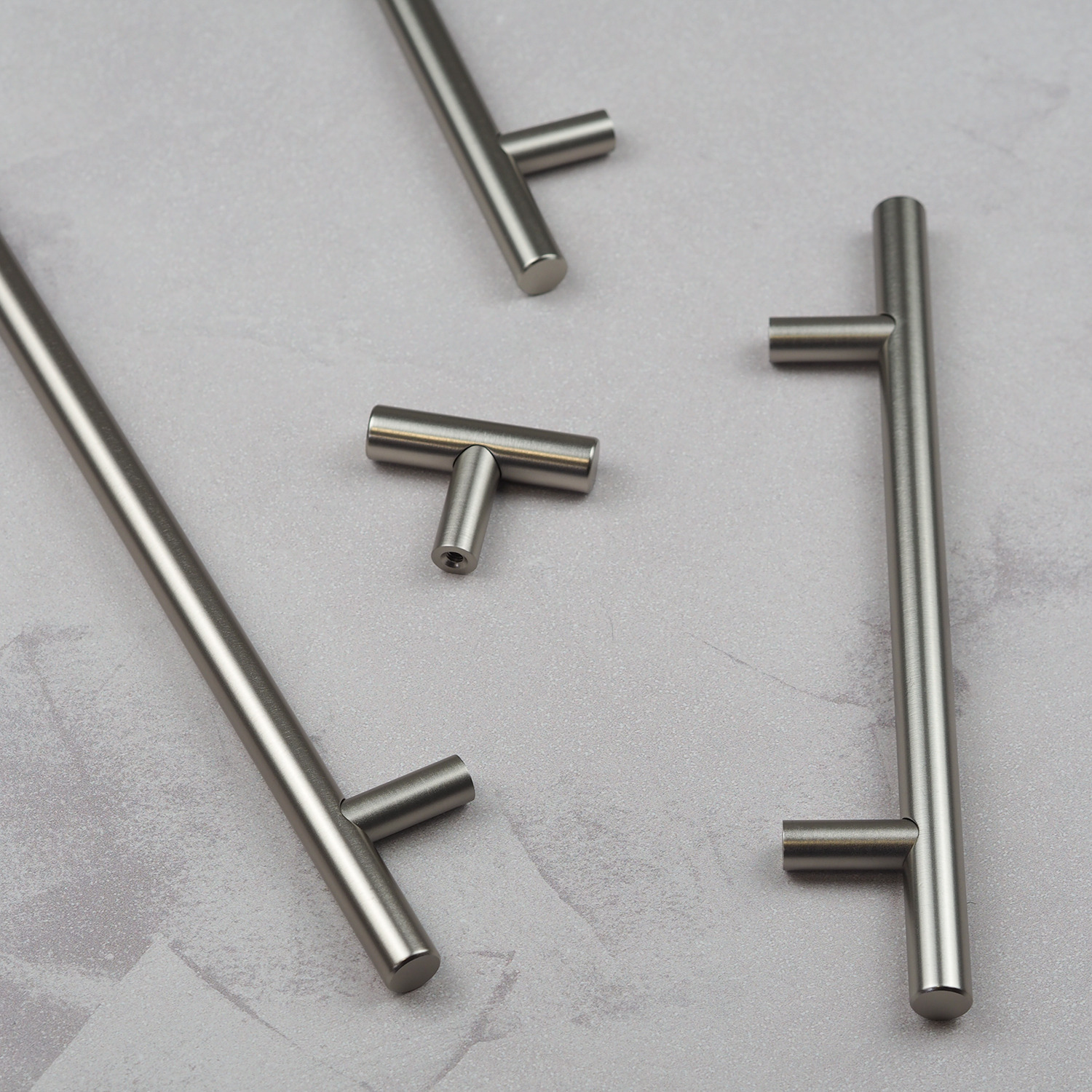 Brushed Nickel T-Bar Cupboard Handles Kitchen Cabinet