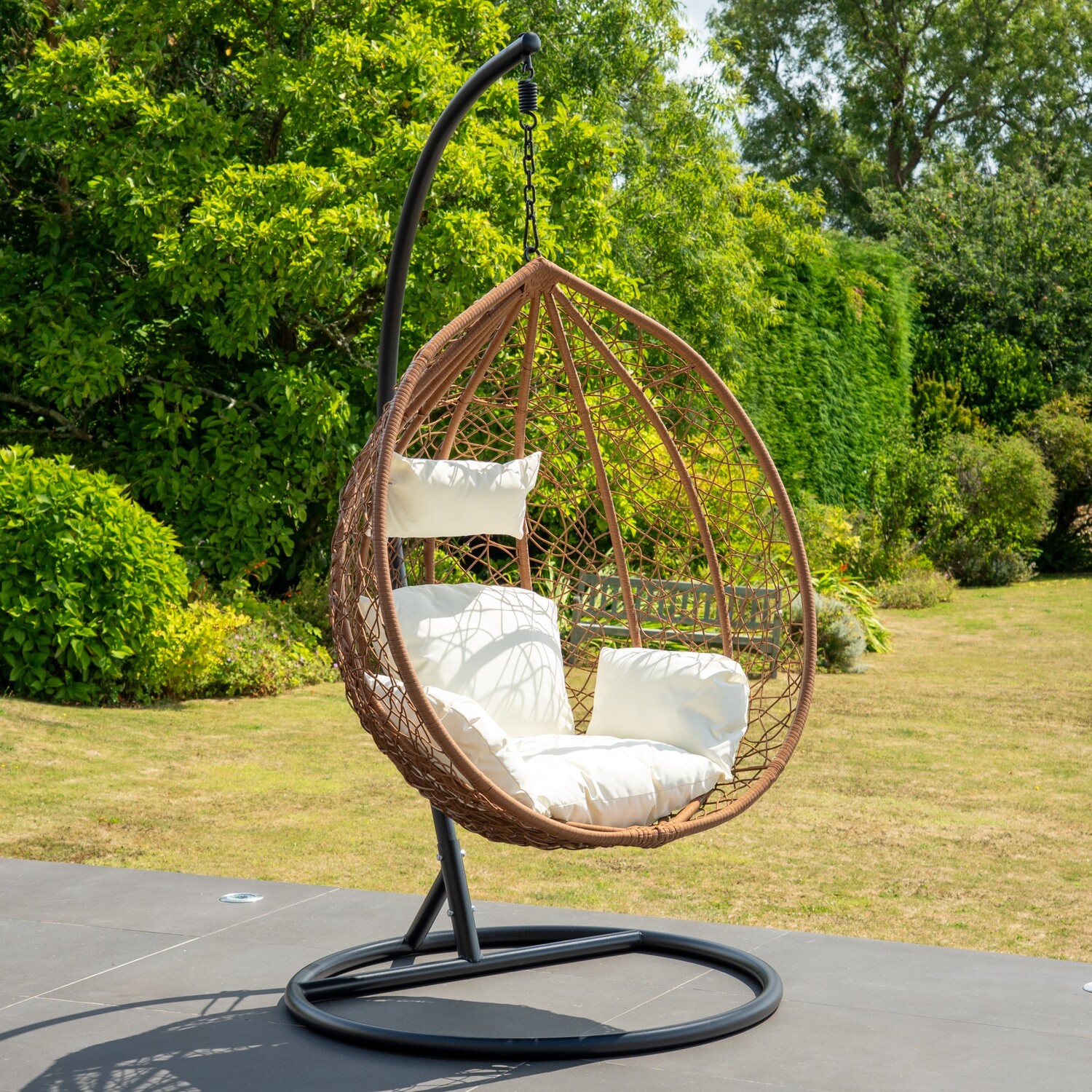 Sutton Hanging Swing Single Egg Pod Chair - Cream