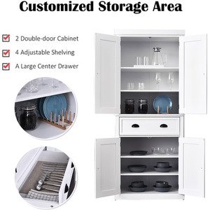HOMCOM Traditional Freestanding Kitchen Storage Cupboard