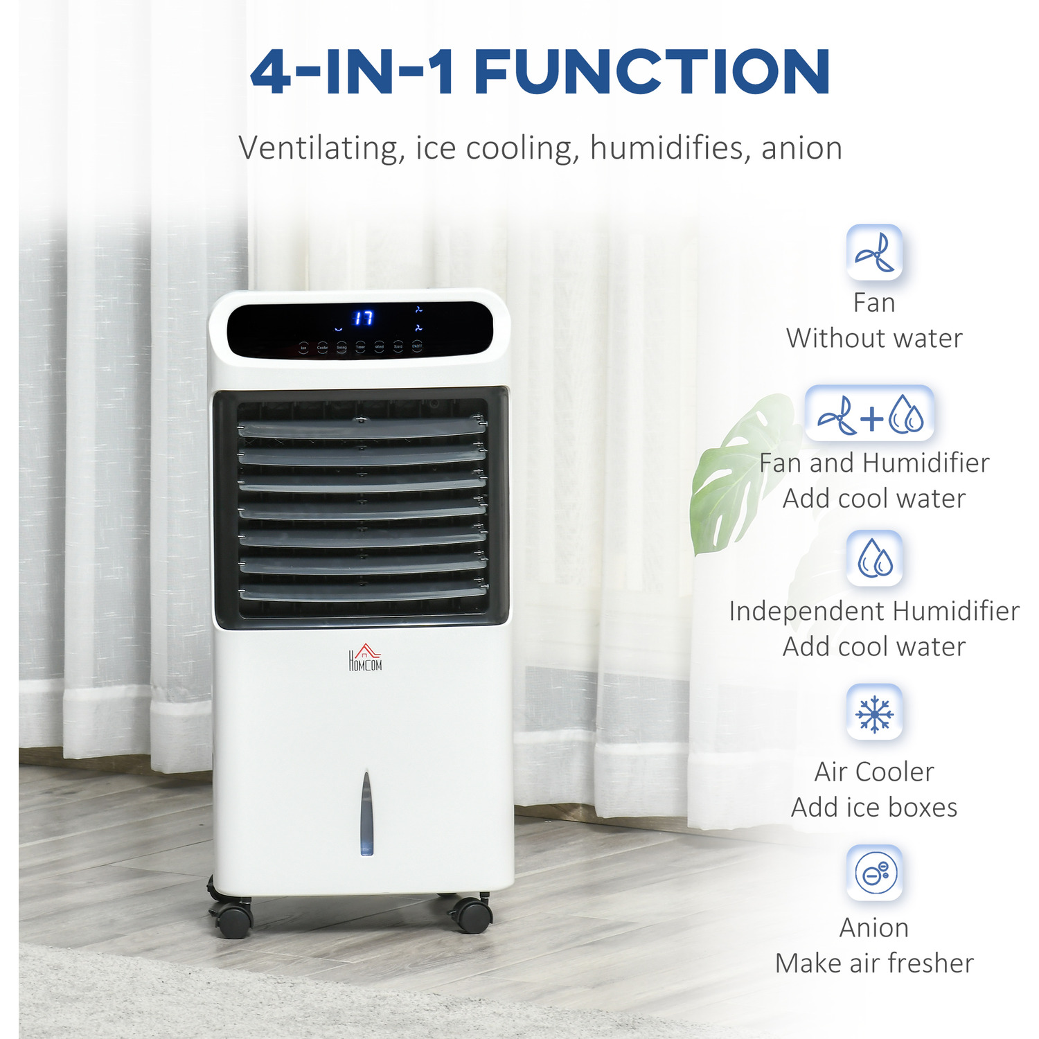 Mobile Air Cooler Fan, Evaporative Anion Ice Cooling Humidifier