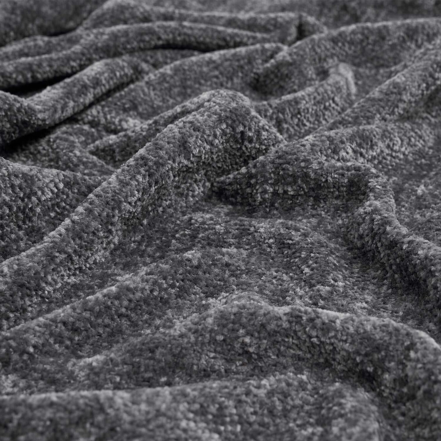 Highams Soft Knitted Fleece Throw Blanket Bedspread