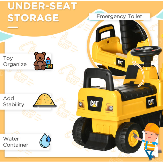 CAT Licensed Kids Ride on Digger Construction Play Toy