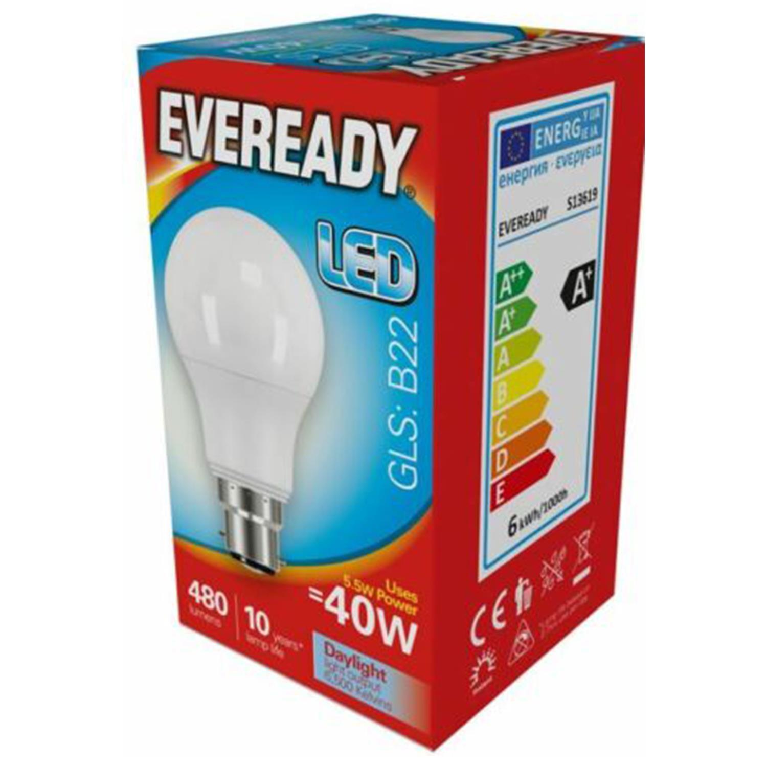 Eveready 40w LED GLS Bayonet B22 Light Bulb Daylight