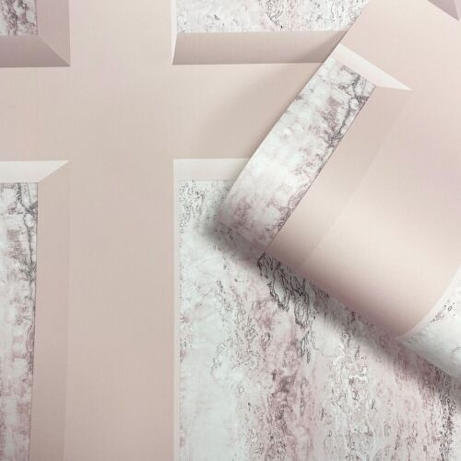 Muriva Eterna Marble Panel Blush Wallpaper 186503 - Wooden Panel ...