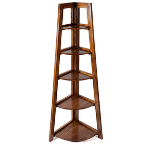 Solid Mango Wood Folding Corner Shelfing Display Unit
