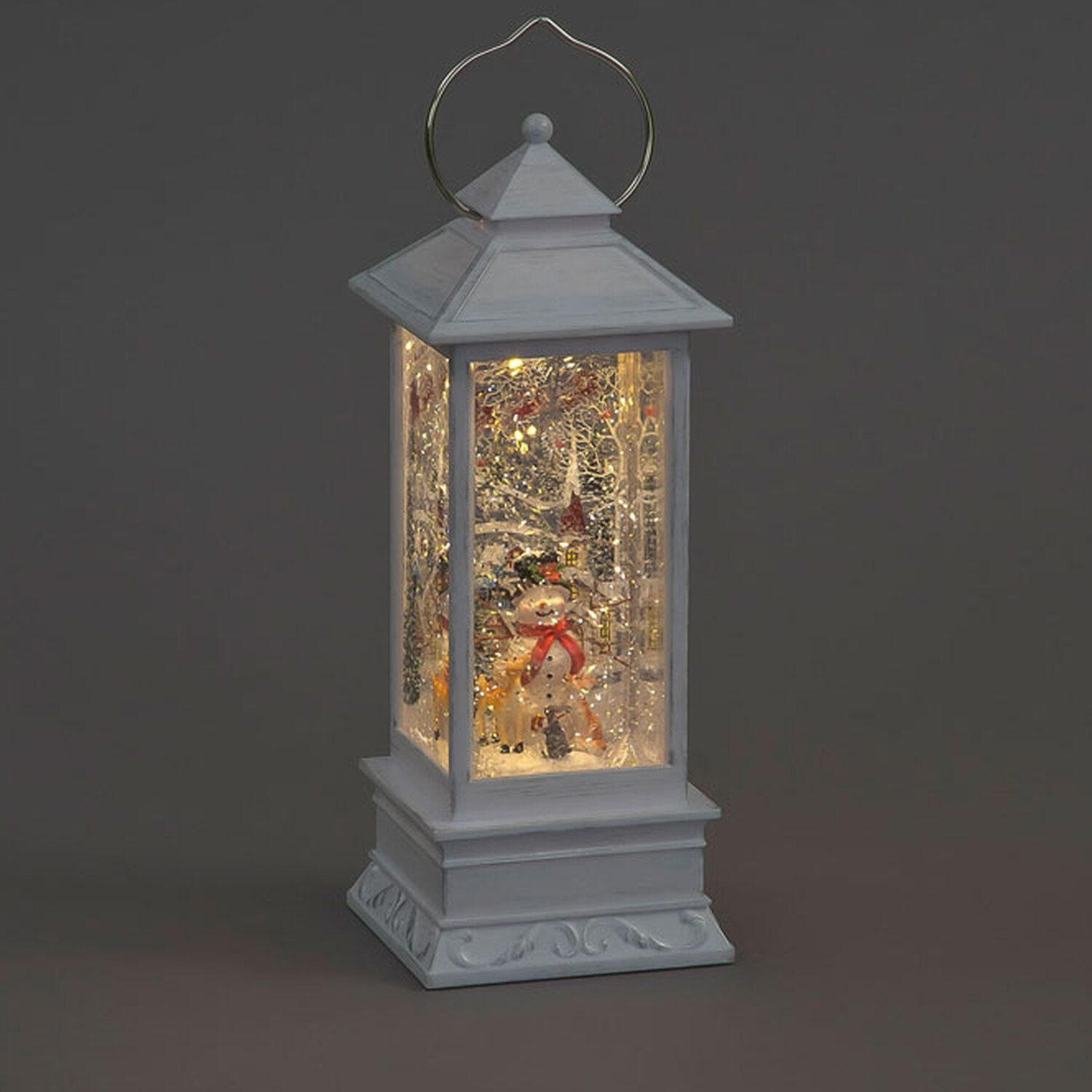 LED Water Lantern with Snowman Scene