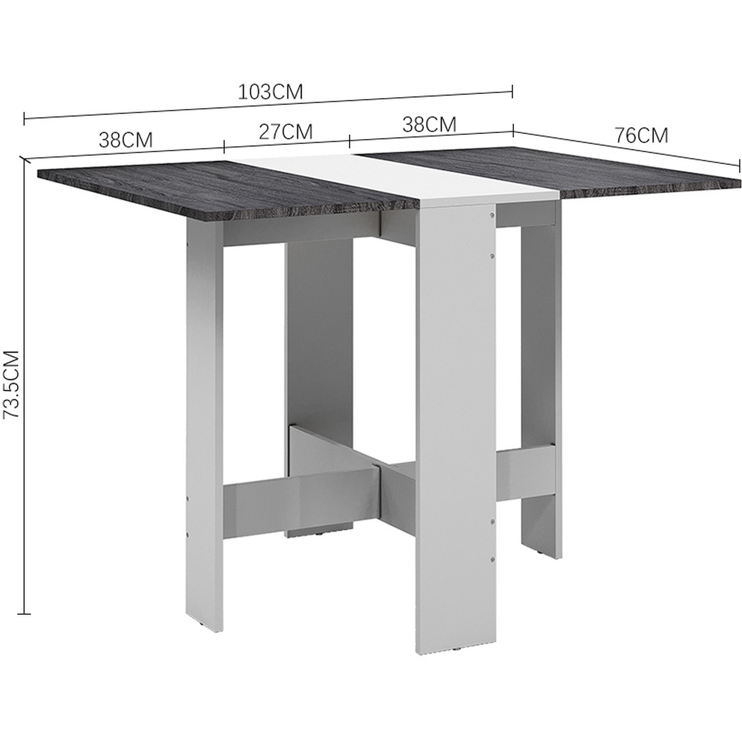 Folding Dining Table Multipurpose Collapsible Drop Leaf Space Saving Desk