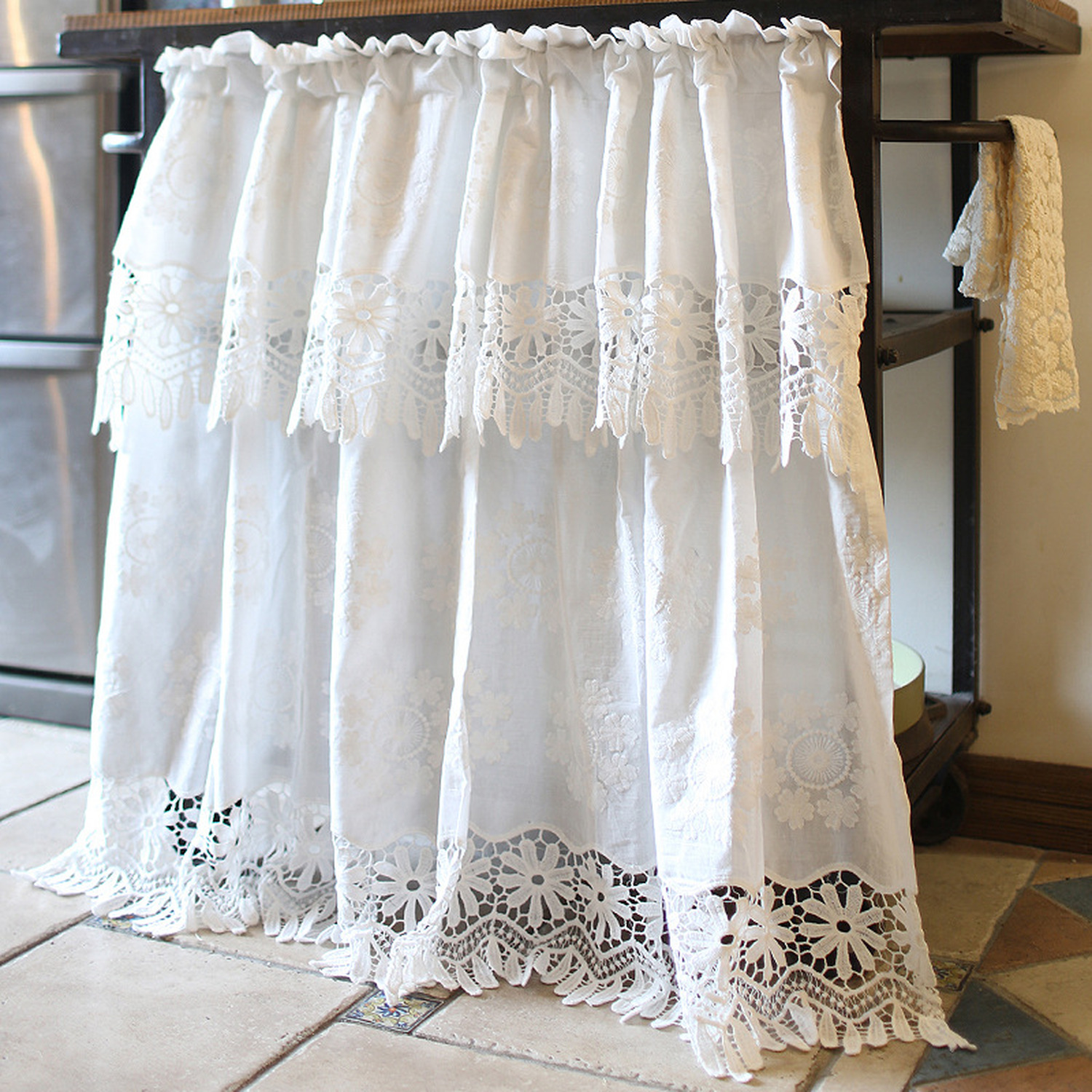 Double Lace Half Curtain