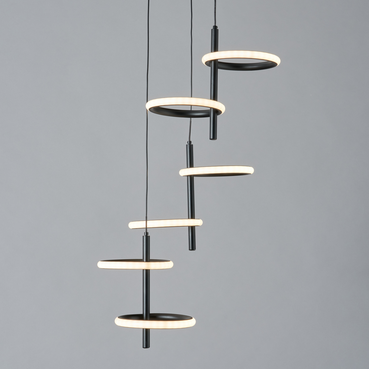 Geo 6 Light LED Ring Cluster Pendant