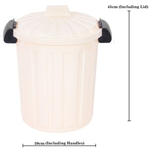 Cream Clip Top Storage Bin 25L Medium Waste Paper Bin Toy Storage Pet ...