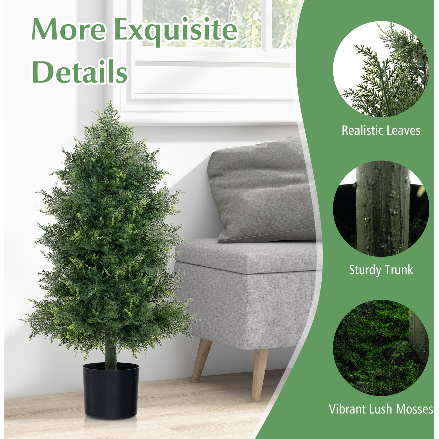 Artificial Cedar Topiary Tree Fake Pine Tree