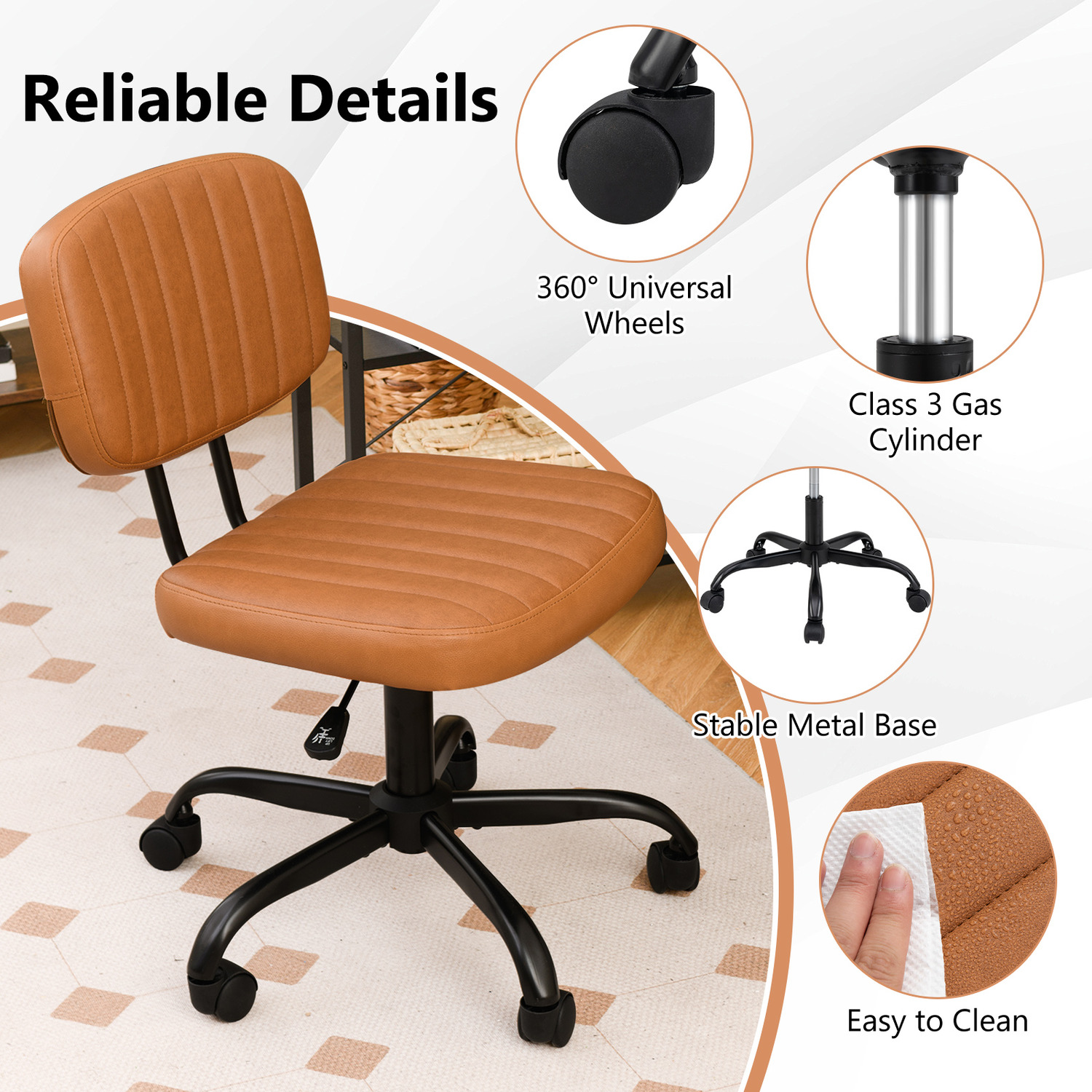 Small Armless Desk Chair