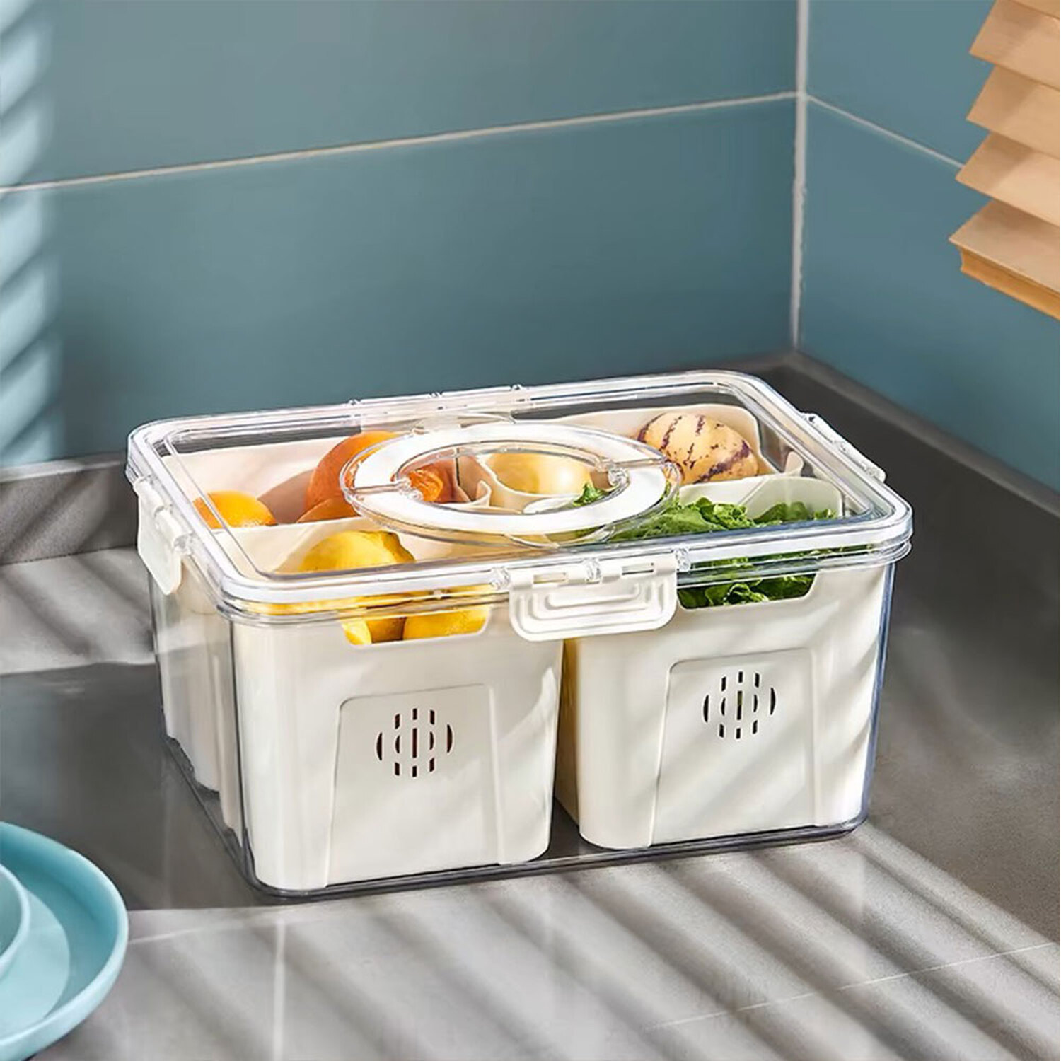 Plastic Kitchen Draining Storage Container