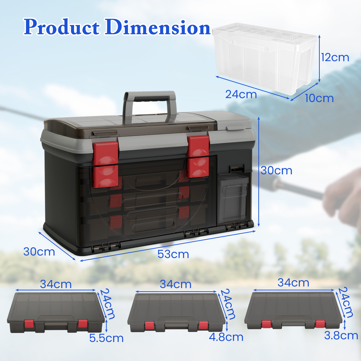 Large Tackle Box Portable Fishing Box