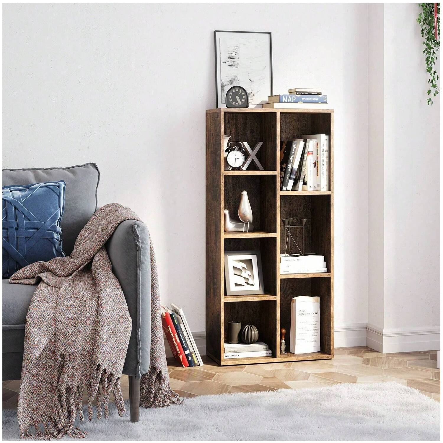 VASAGLE Storage Shelf with 7 Compartments