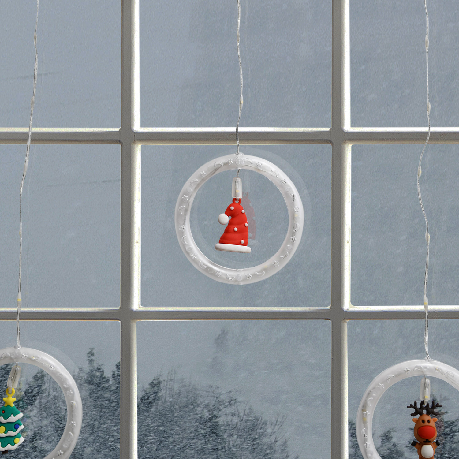 115 LED Christmas Character Curtain Lights