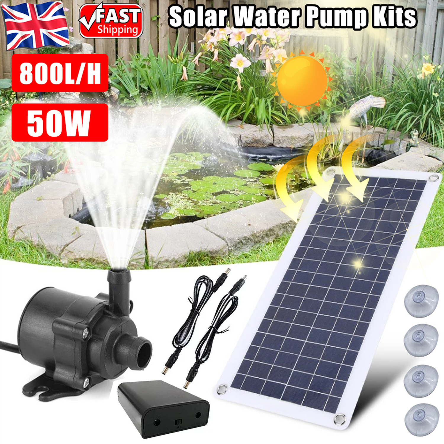 Solar Powered Garden Water Feature Pump 800LH