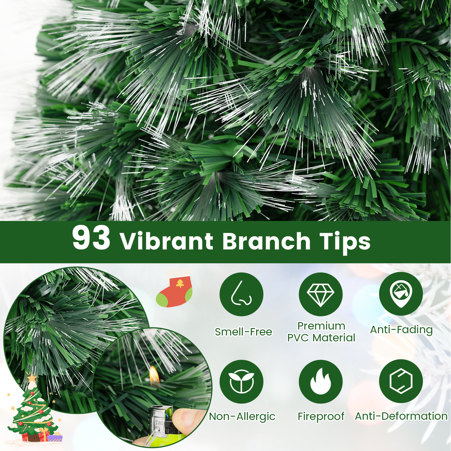 3 FT Fiber Optic Christmas Tree