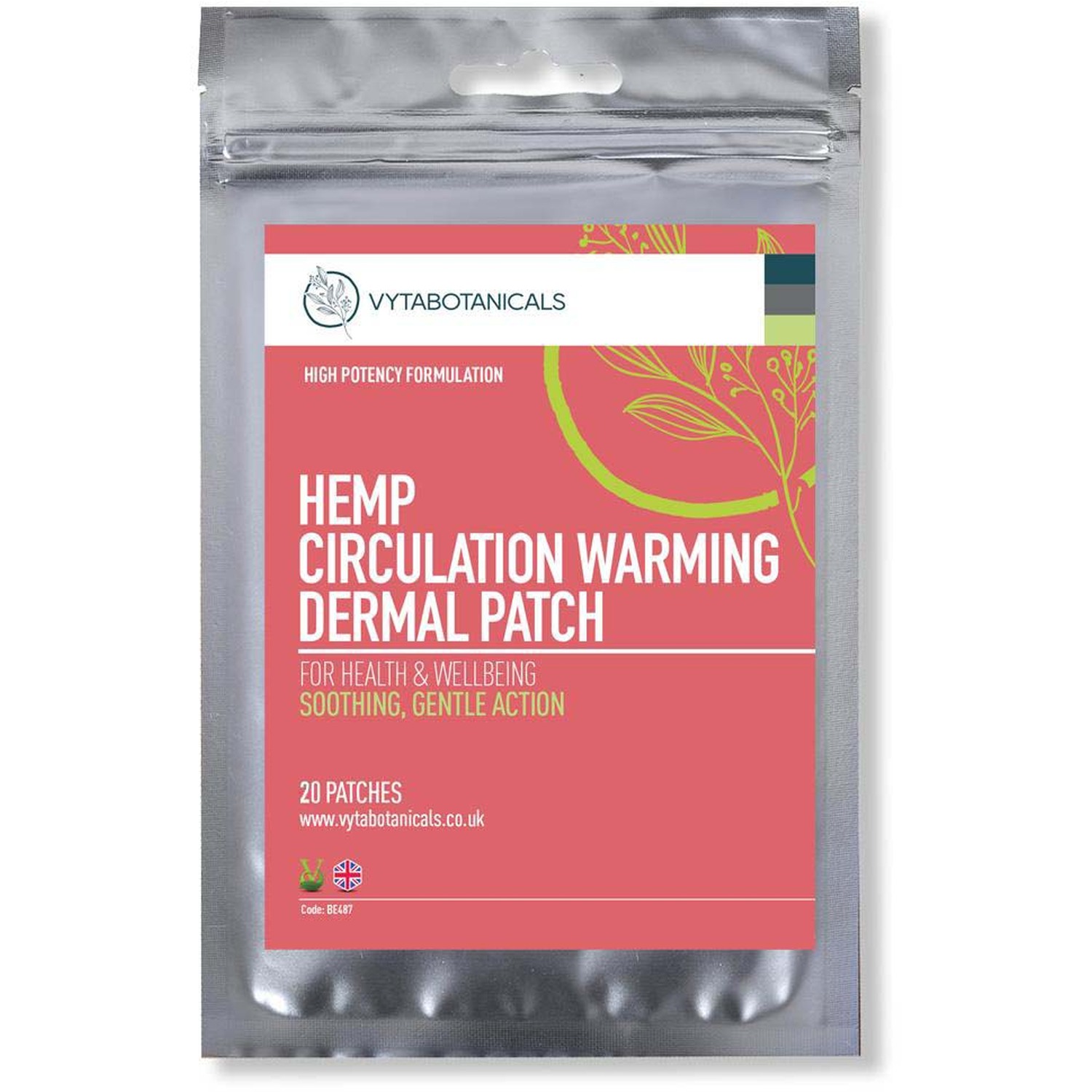 Vytabotanicals Heated Hemp Patches. Pack of 20 Warming Pain Relief Patch