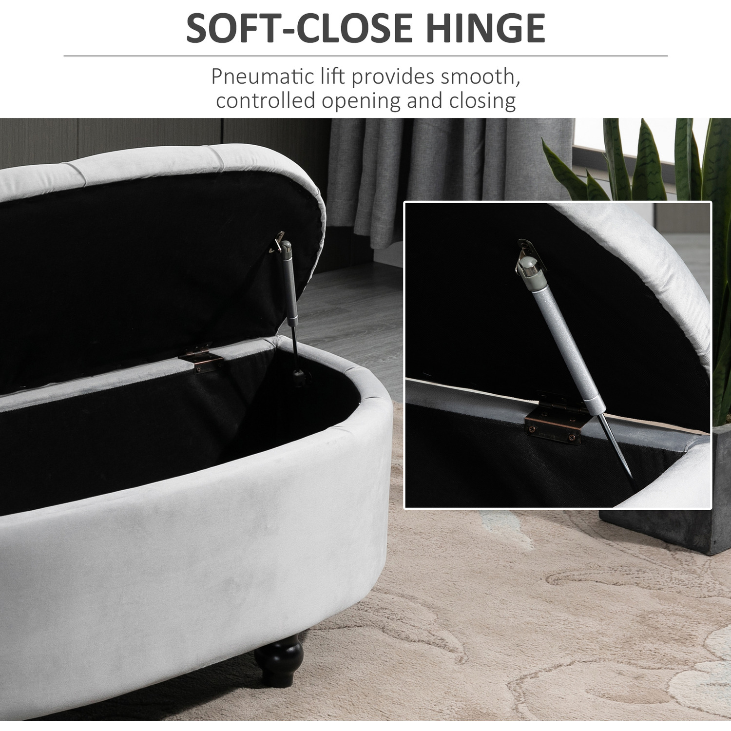 HOMCOM Semi-Circle Bed End Bench Ottoman with Storage