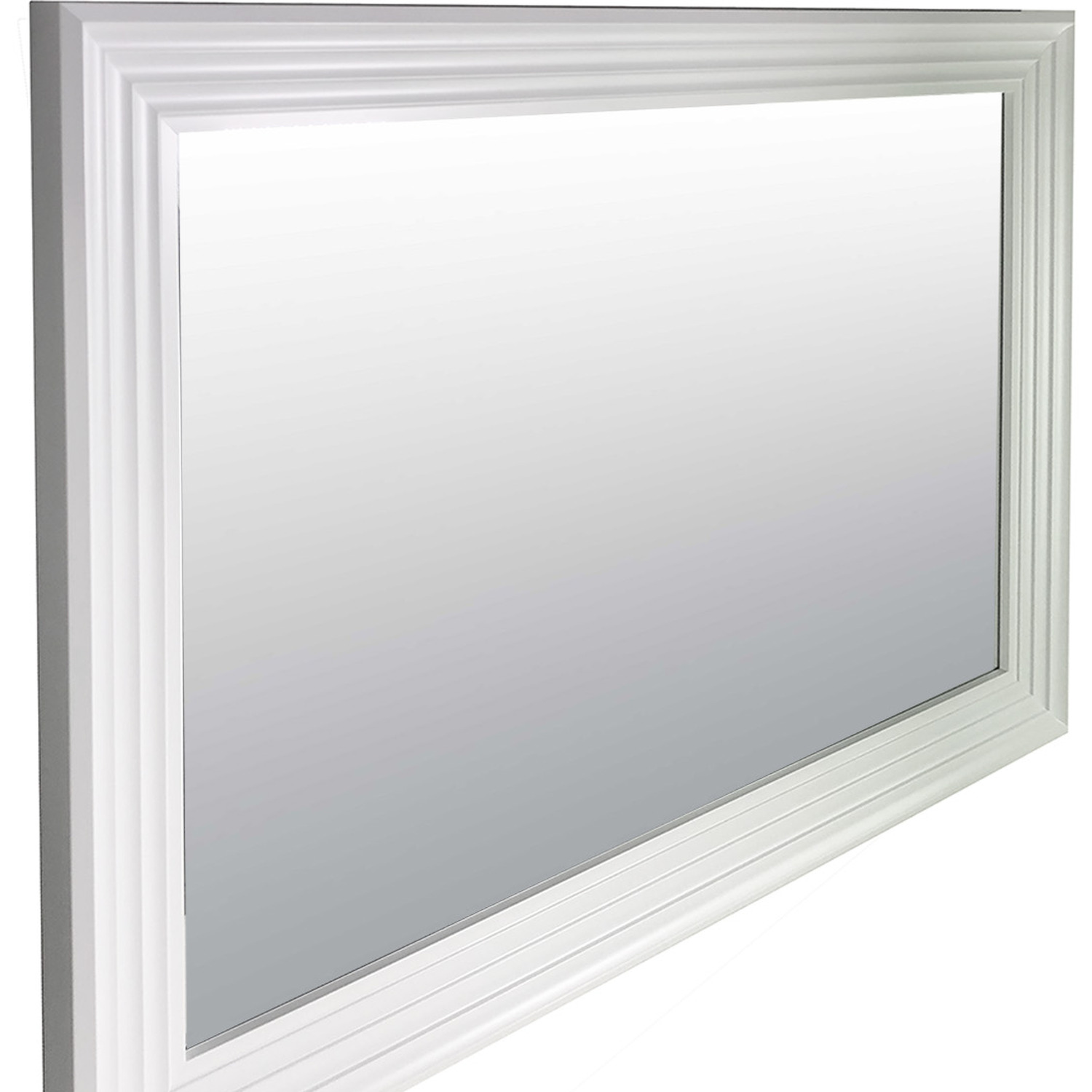 MirrorOutlet Modern Bright White layered Wall Mirror