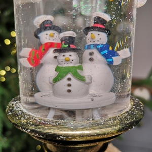 Snowtime Indoor LED Water Spinner Candle Stick Snowman Scene