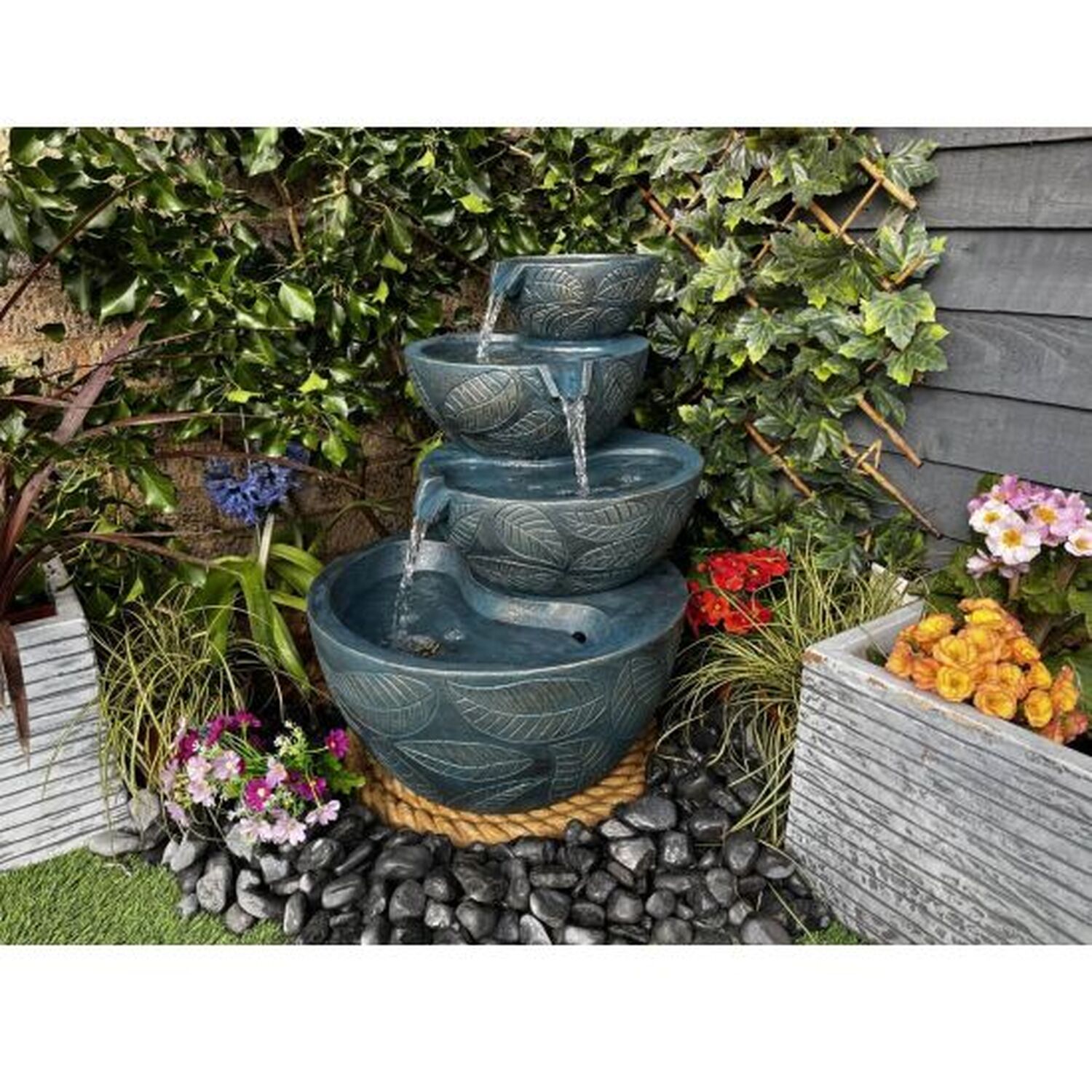 Golden Leaf Modern Solar Water Feature