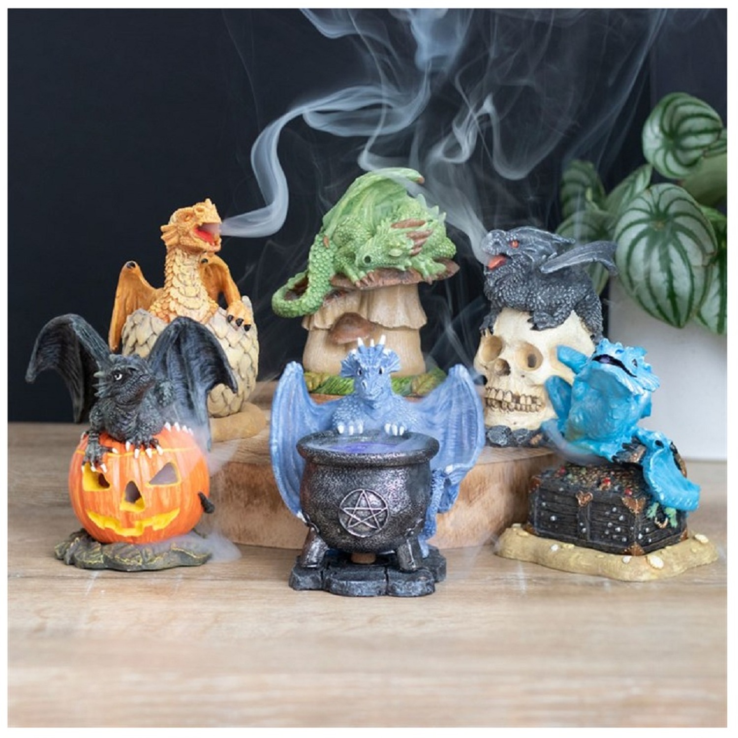 Green Dragon Incense Cone Burner by Anne Stokes
