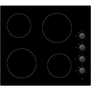 60CM 4 ZONE CERAMIC HOB WITH DIAL CONTROL BLACK