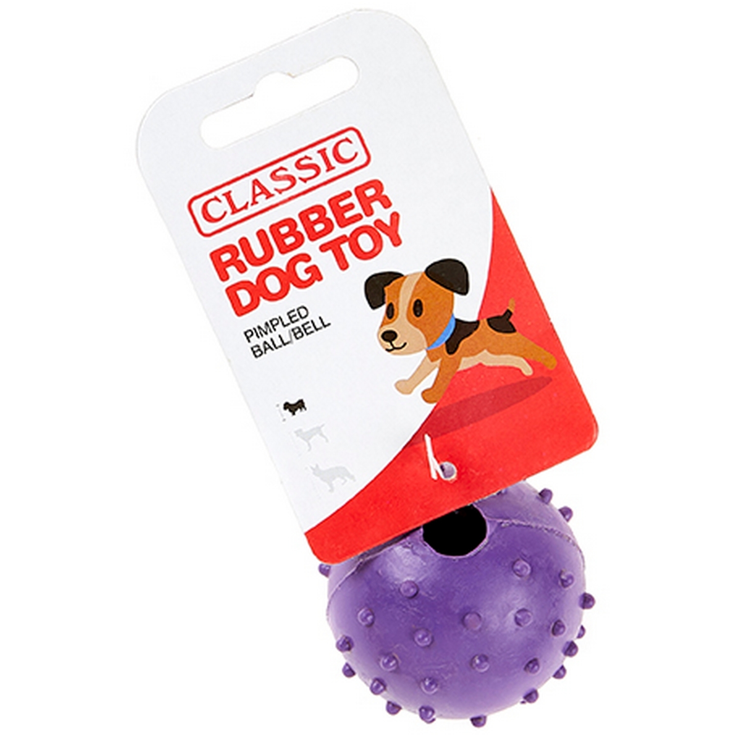 Rubber Pimple Ball with Bell Dog Toy