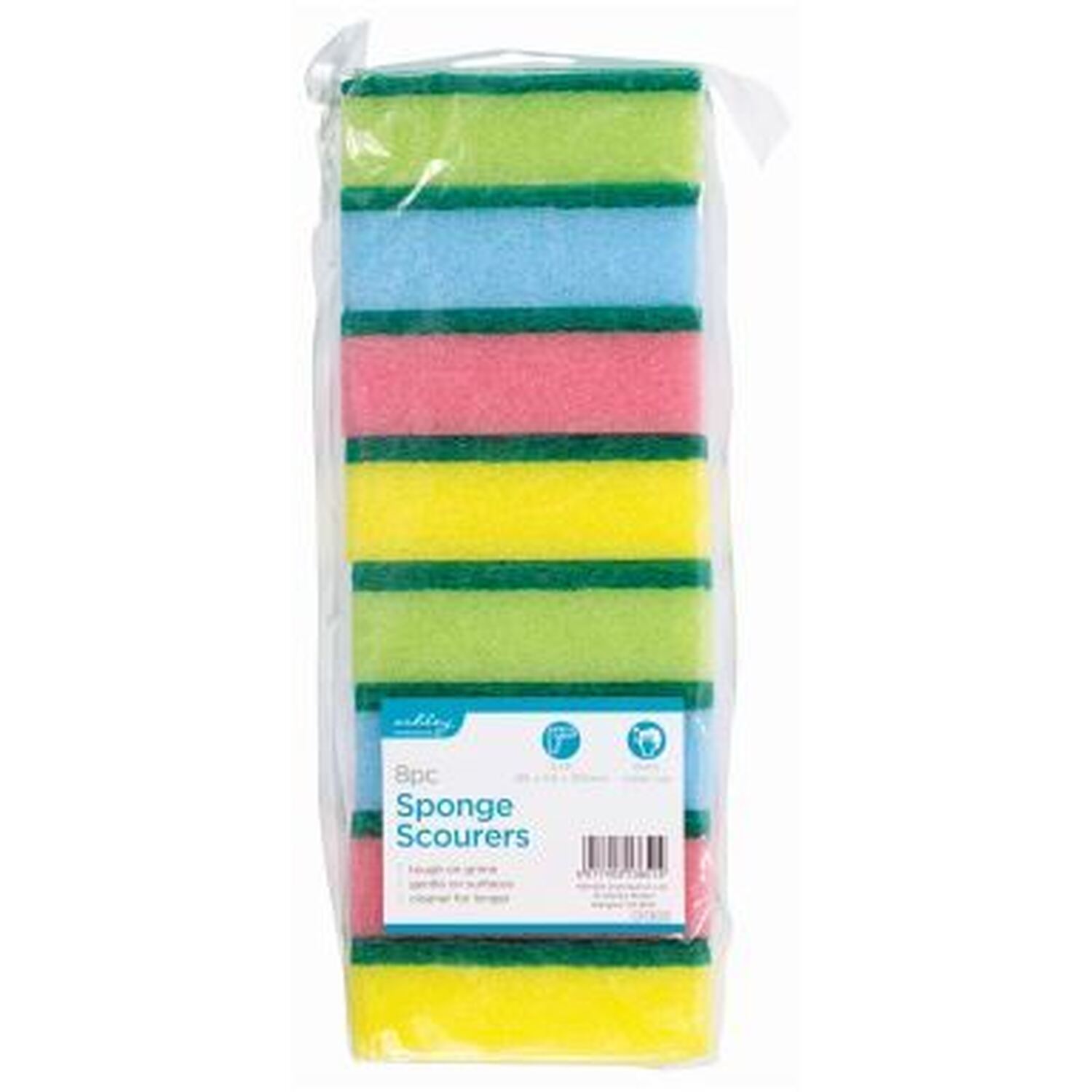 Sponge Scourers - Multi - Pack of 8