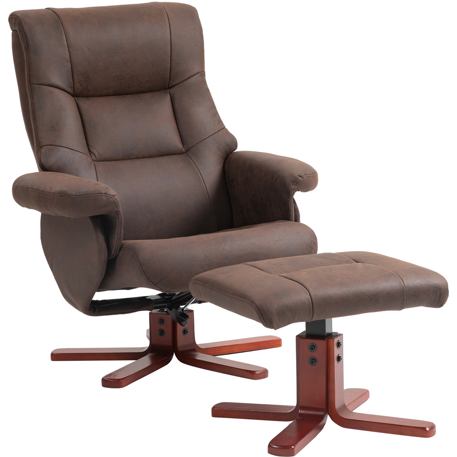 HOMCOM Recliner Chair with Footstool and Adjustable Backrest