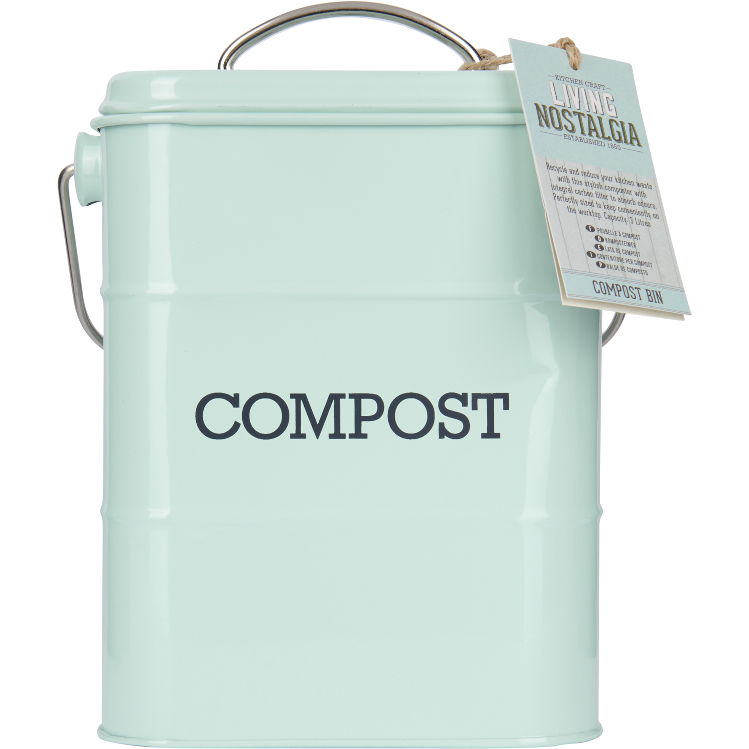 Living Nostalgia Vintage Blue Compost Bin