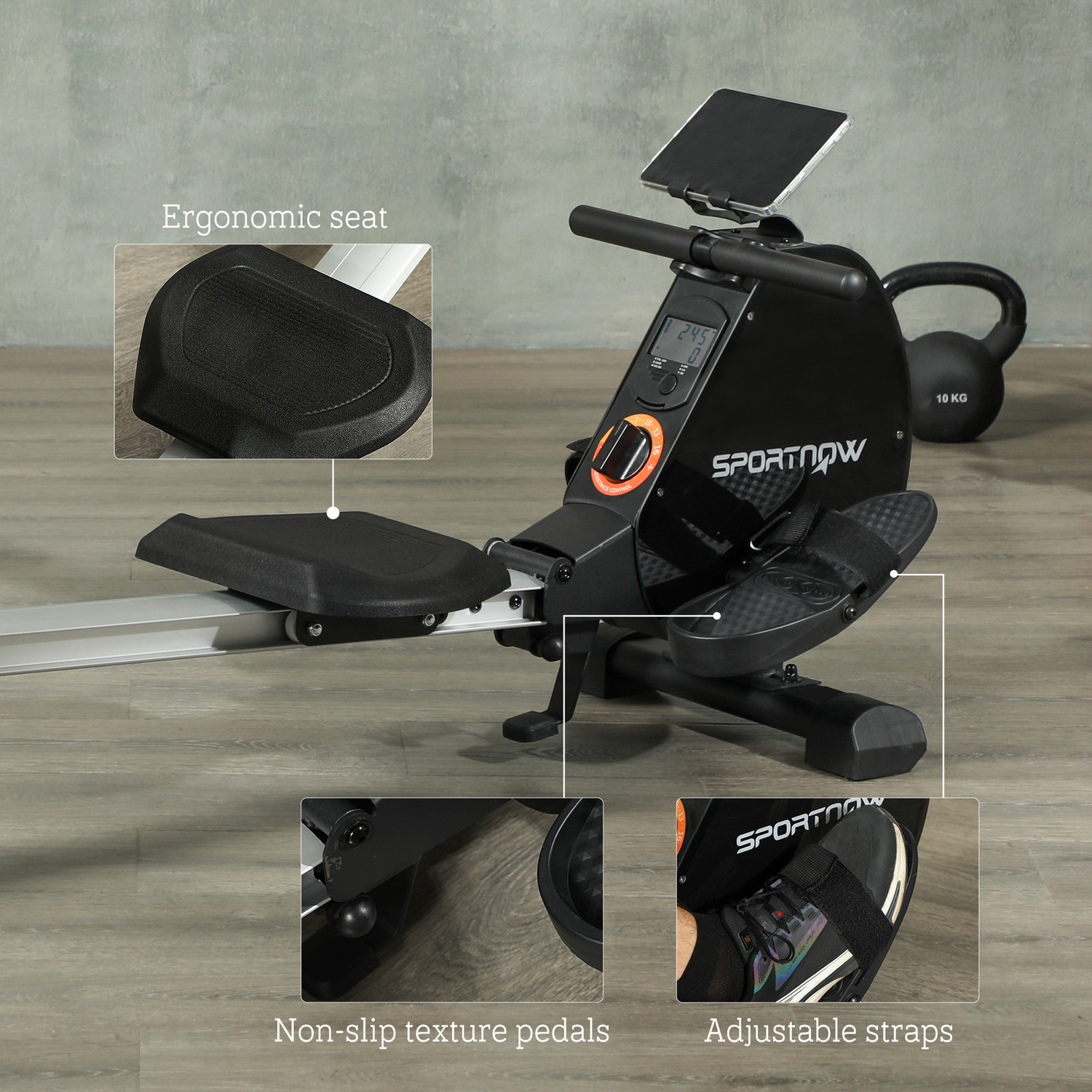 Folding Magnetic Rowing Machine with 16 Adjustable Resistance