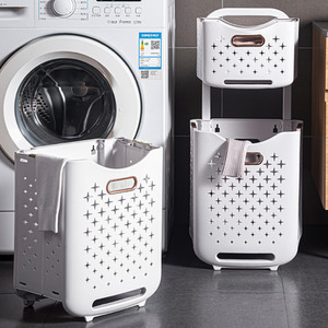 Foldable Multi-Layer Laundry Baskets with Wheels