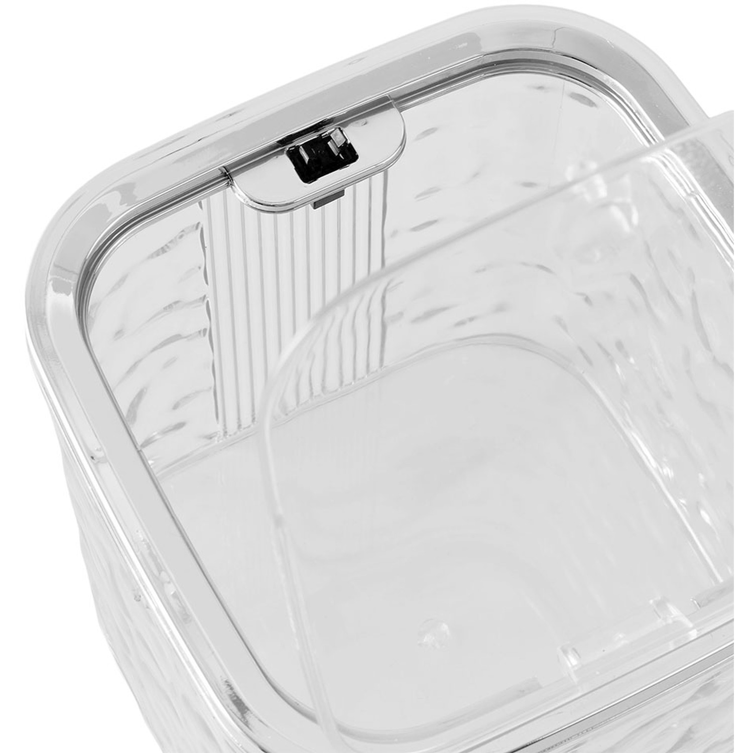 Mini Desktop Trash Bin with Press-Top Lid and Ripple Texture