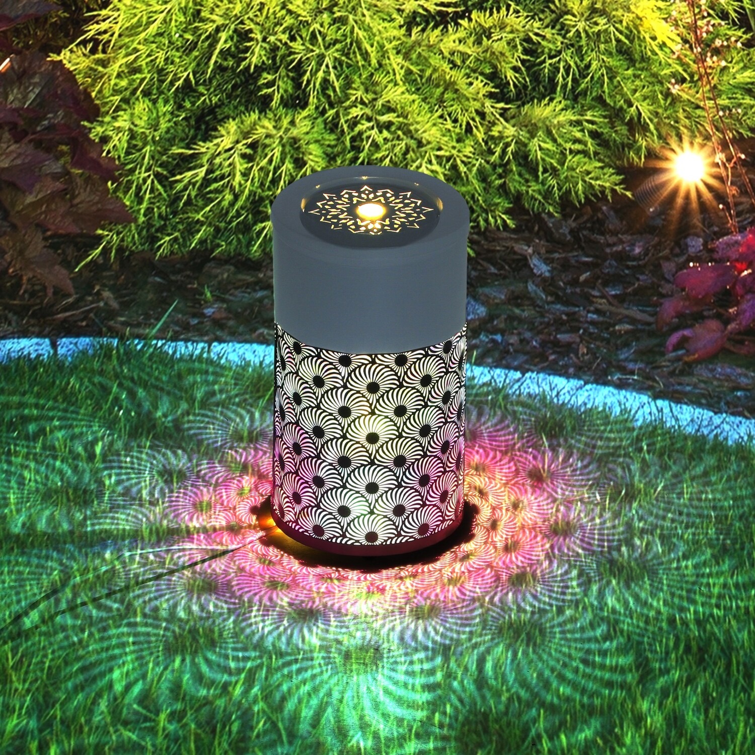 Outsunny Waterfall Fountain with LED Lights and Cut-out Design