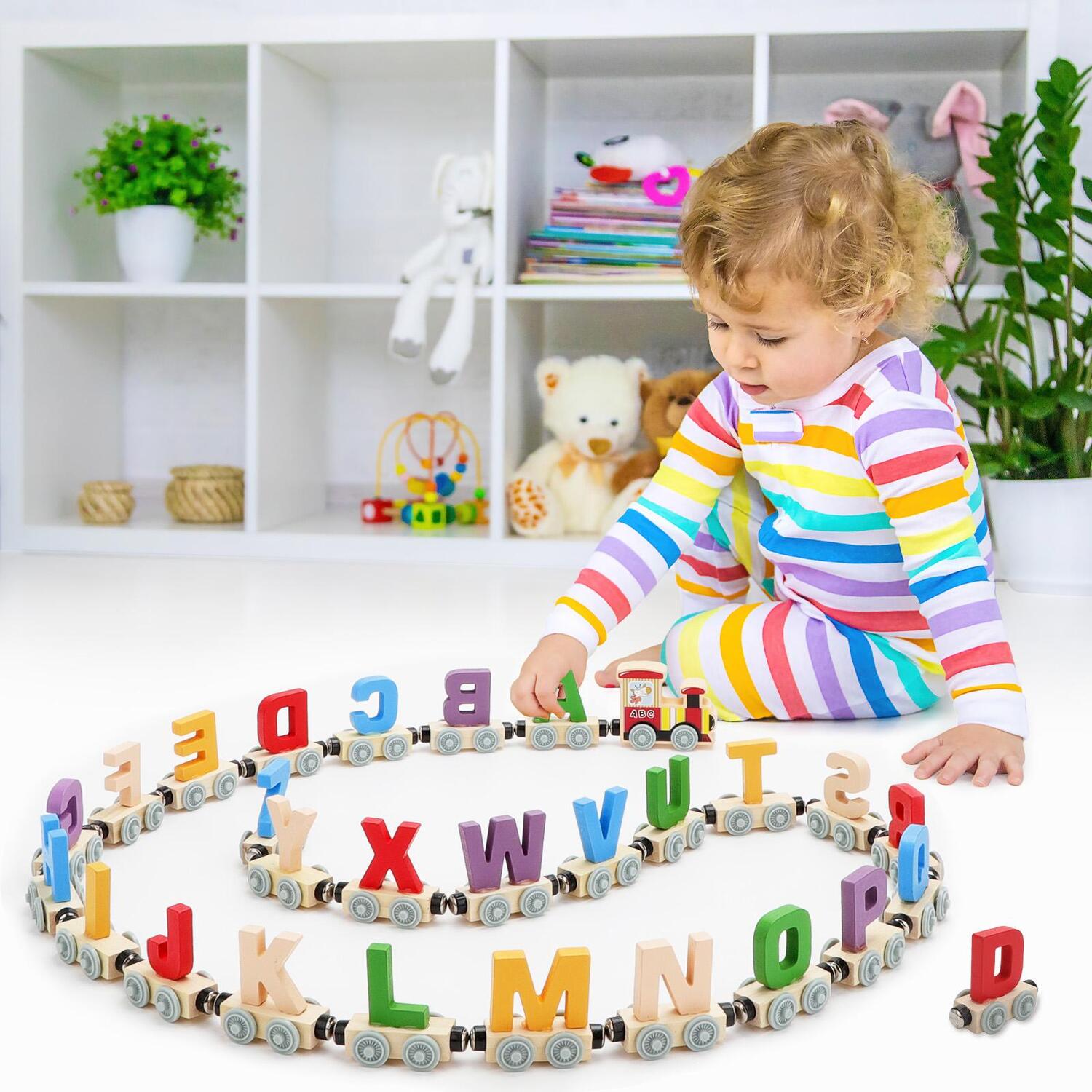 Wooden Alphabet Train STEM Early Learning Set