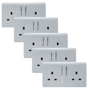 2 Gang 13Amp Long Rocker Double Socket
