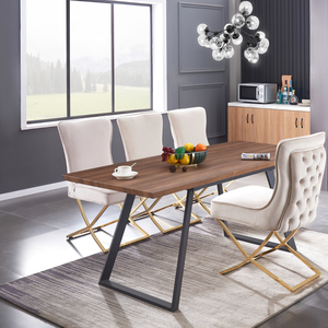 Trafalgar Toga LUX Dining Set with a Table and 4 Velvet Upholstered Chairs