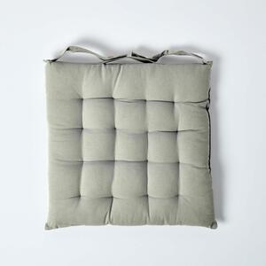 Solid Cotton Seat Pad with Button Straps
