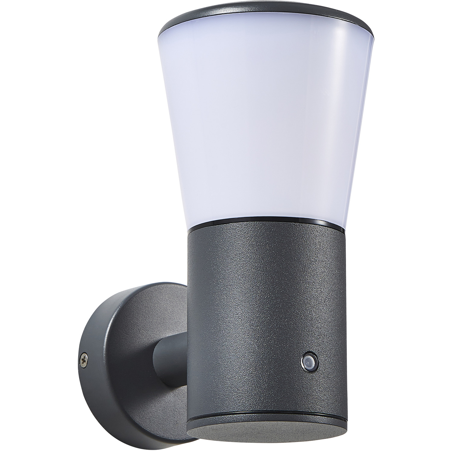 CGC OTIS Anthracite Dark Grey Outdoor Wall Light Lantern Opal Difffuser